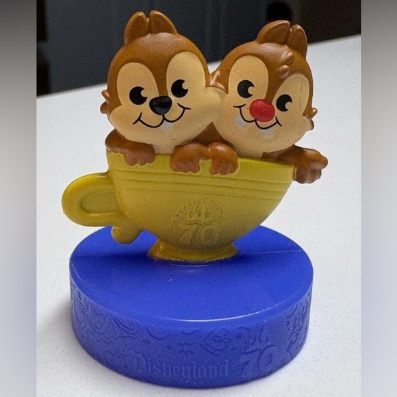 Disney | Toys | Disney Chip And Dale Teacup Figurine Brown Yellow Blue ...